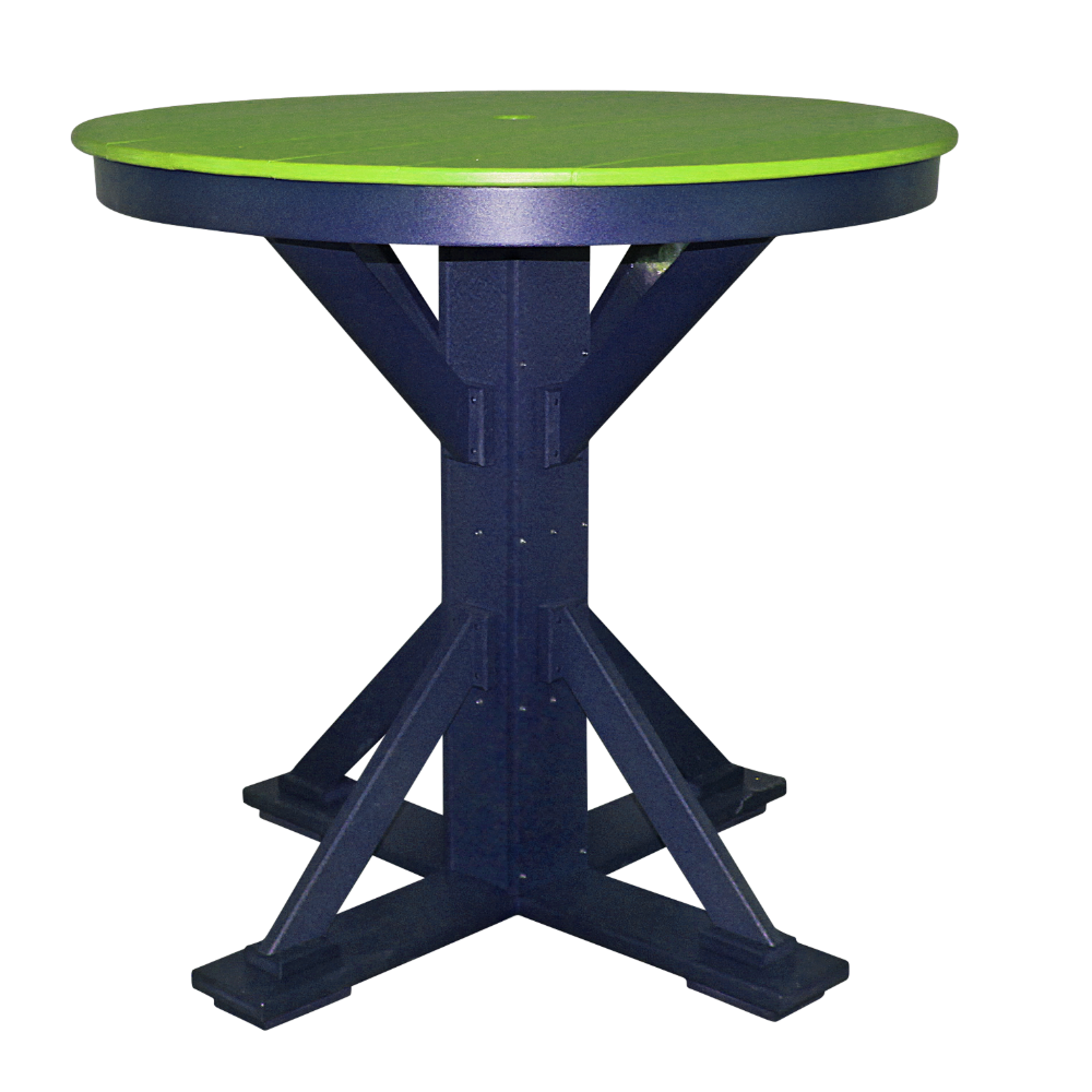 38" Round Bar Height Table Straight Brace - Patio Furniture Industries