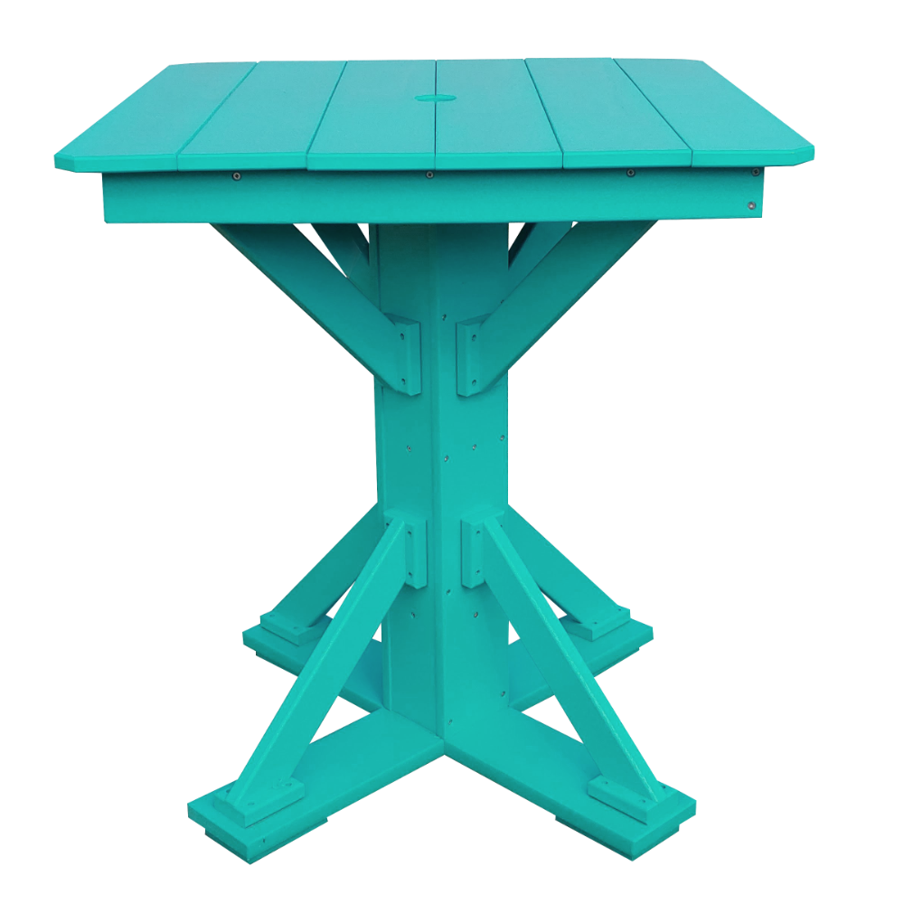 33" Square Pub Height Table Straight Brace - Patio Furniture Industries